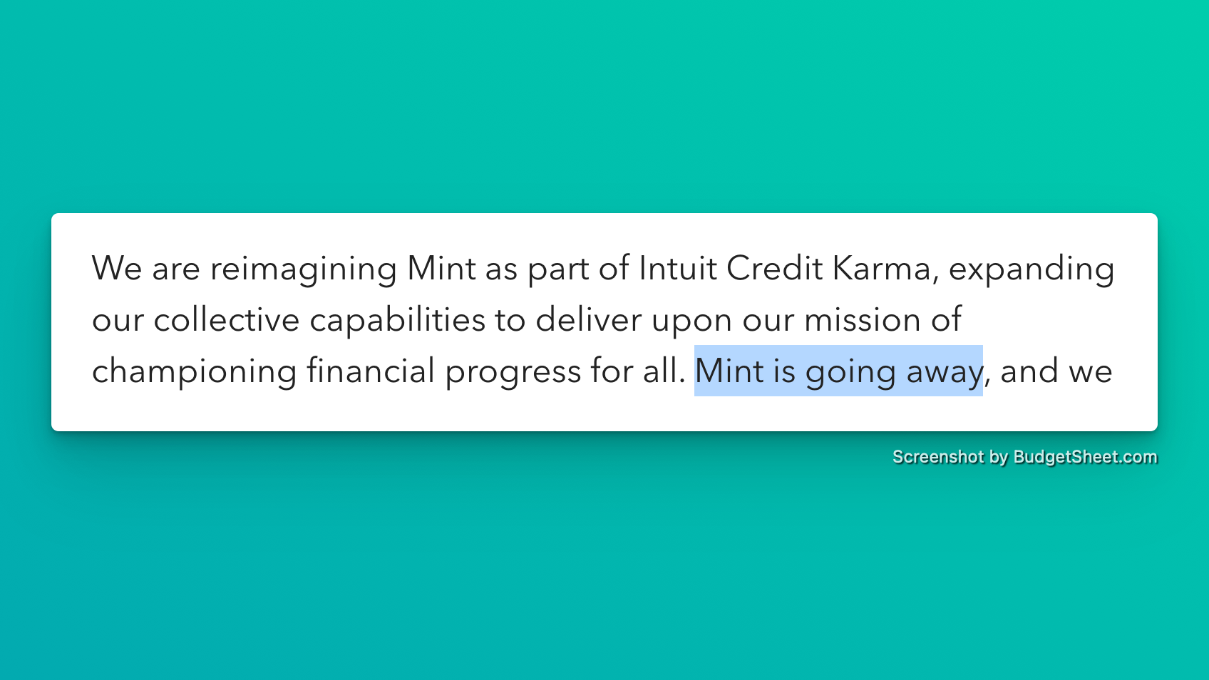 Mint is Shutting Down. Now What? • BudgetSheet Articles, News & Updates